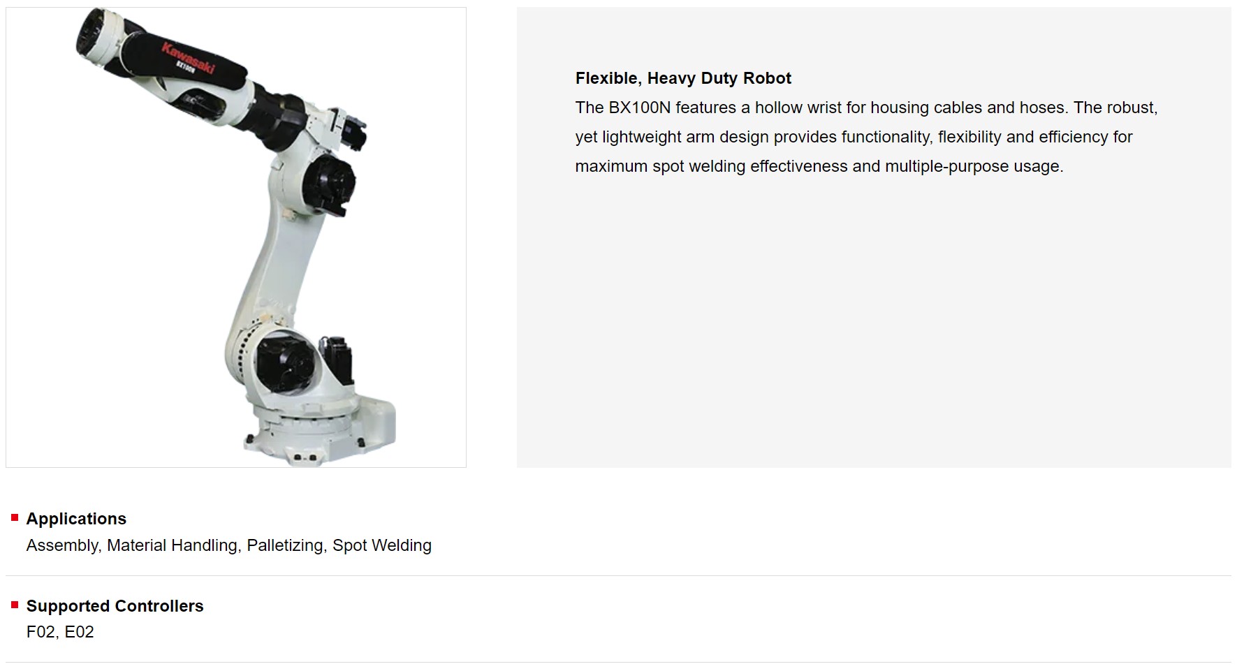 KAWASAKI BX100N 6 AXIS GENERAL PURPOSE LARGE ROBOTS PAYLOAD 100 KG X 2200 MM REACH | R.A.B. Indus...